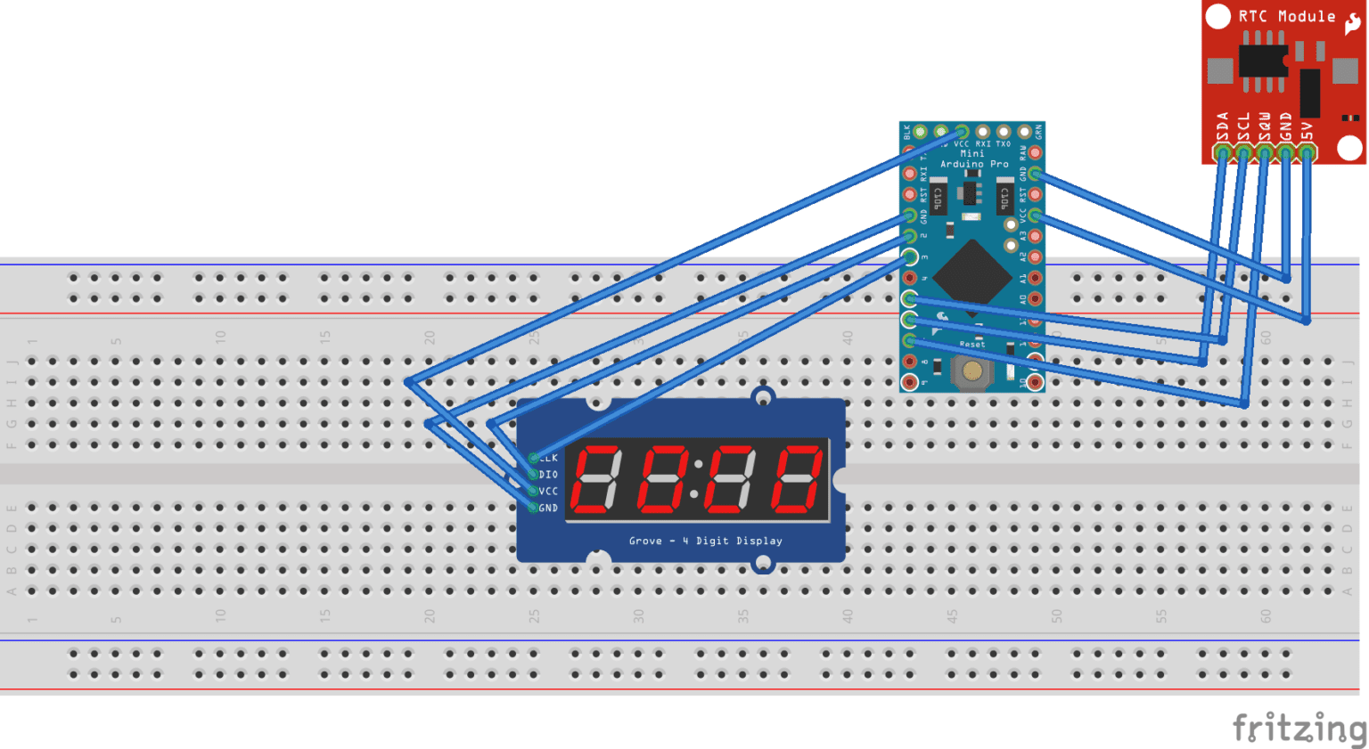 Arduino clock using RTC module and 7 Segment display - Digital Lab